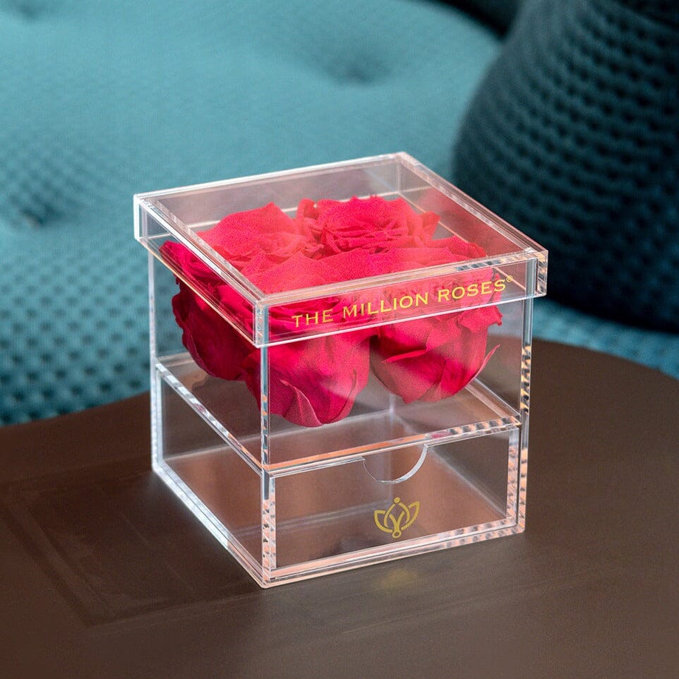 Linensnthings.com Acrylic 4 Drawer Box | Hot Pink Roses – Linens N Things