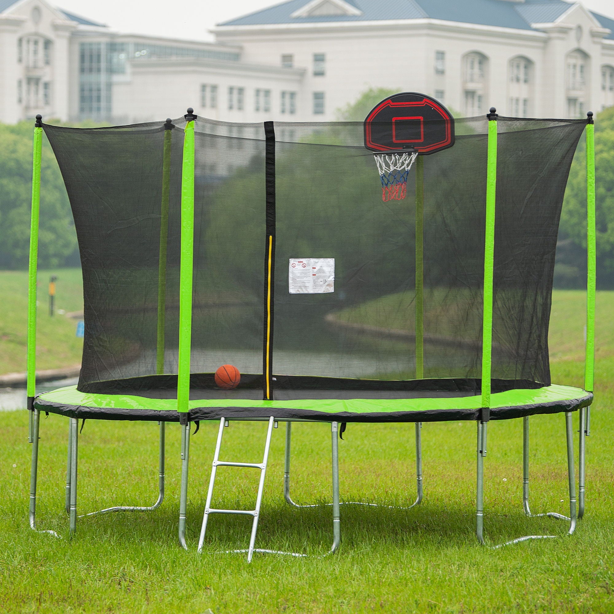 Linensnthings.com 14Ft Trampoline With Basketball Hoop Inflator And ...
