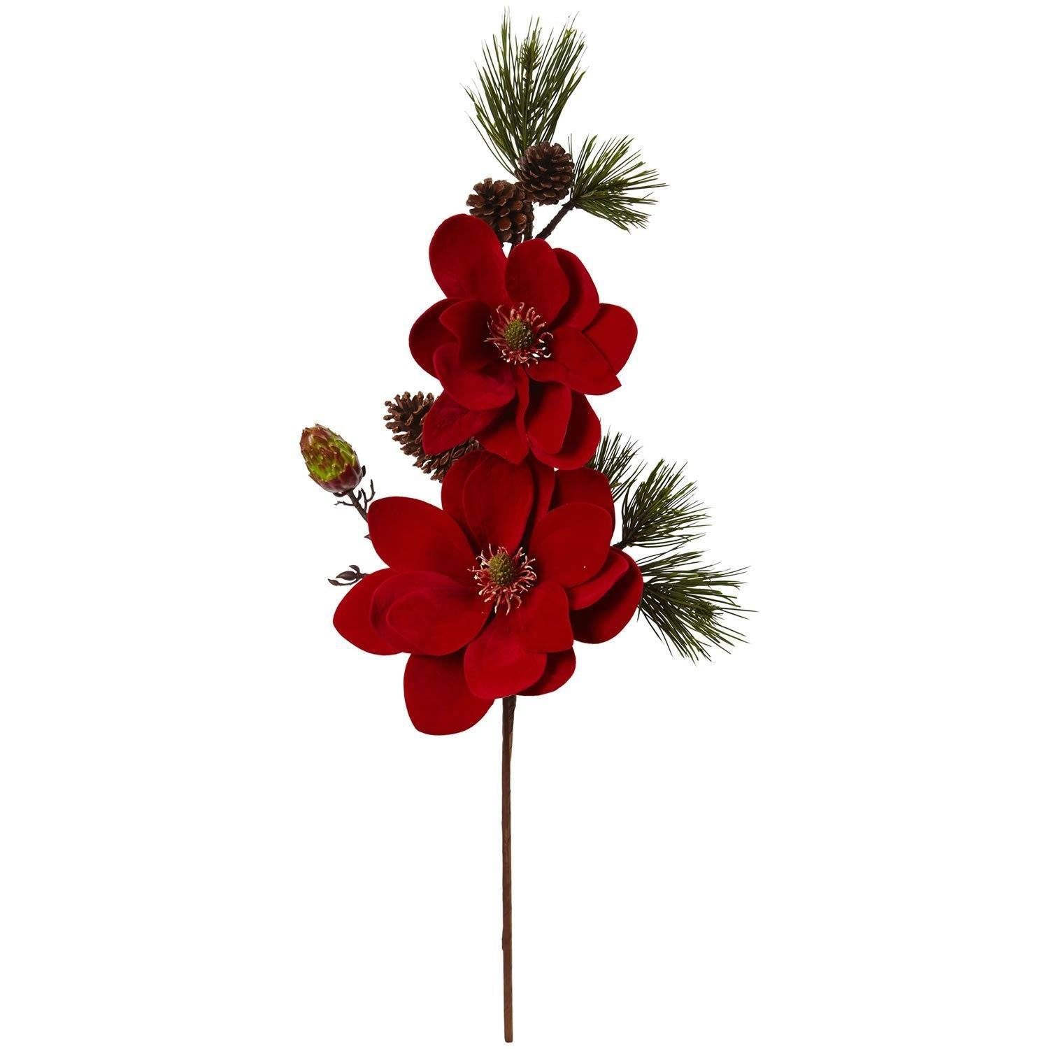Linensnthings.com 36” Magnolia and Pine Artificial Flower (Set of 2 ...