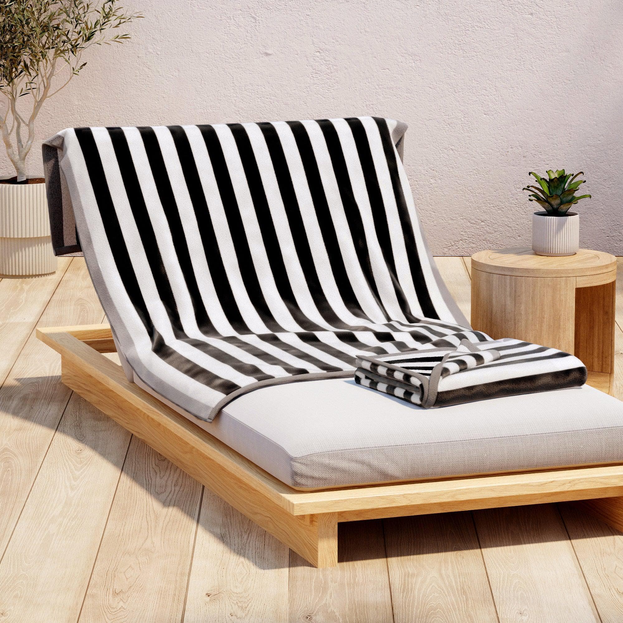 Oversized Striped Border Cabana Beach Towel - Santa Cruz – Linens N Things